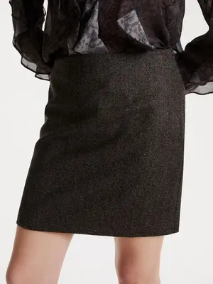 Marella Straight-cut Wool Blend Skirt