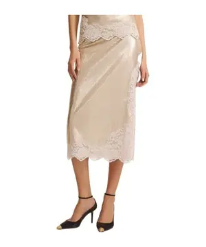 Marella Sequin Embroidered Lace Detail Skirt