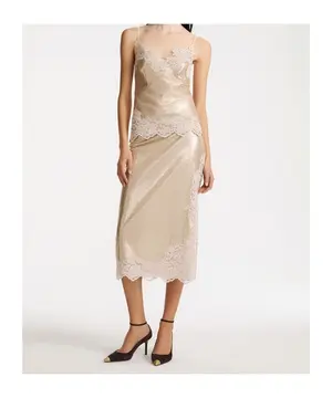 Marella Sequin Embroidered Lace Detail Skirt
