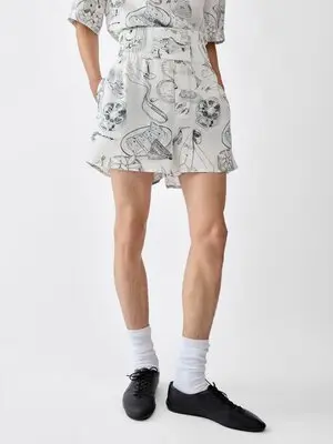 Jacquemus High-waisted Graphic Print Shorts