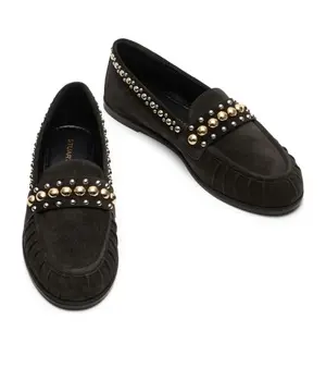 STUART WEITZMAN Perry Studded Loafers - Shadow