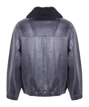 Liviana Conti Long Sleeve Leather Zip-up Jacket