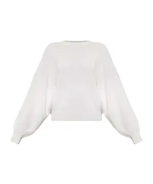 LISA YANG Veira Balloon-sleeve Knitted Sweater - Cream