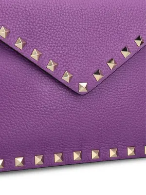Valentino Garavani Studded Envelope Clutch With Wrist Strap - Purple