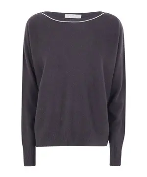 D.exterior Striped Knit Top - Brown