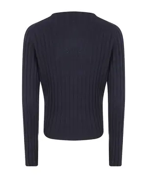 Liviana Conti Ribbed-knit Wrap-style Sweater - Black