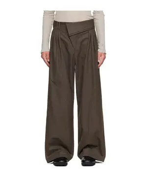 KIKO KOSTADINOV Fold-over Waist Casual Trousers - Khaki