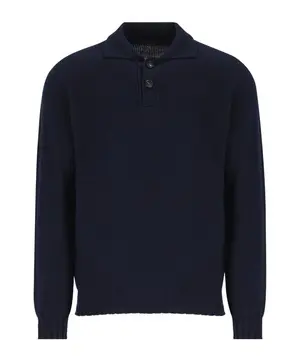 Tagliatore Long-sleeve Knitted Polo Shirt - Black