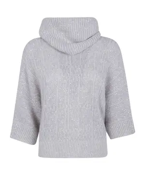 D.exterior Kimono-style Turtleneck Sweater - Grey