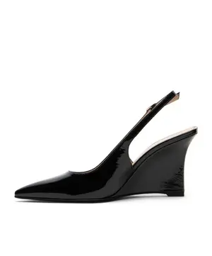 STUART WEITZMAN Vinnie Sling Wedge 85 - Black
