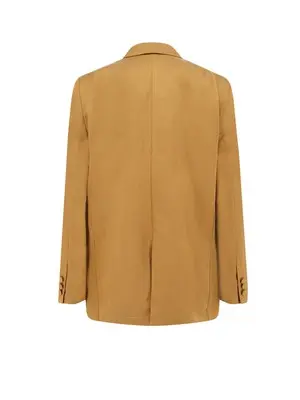 ALYSI Double-breasted Peak Lapel Blazer - Yellow