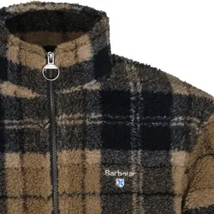 Barbour Checked Zipped Fleece Jacket - Black