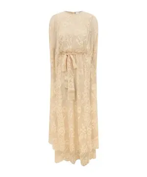 Zimmermann Valiant Lace Cape Maxi Dress - Cream