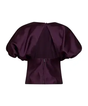 SELF-PORTRAIT Pleated Balloon Sleeve Blouse