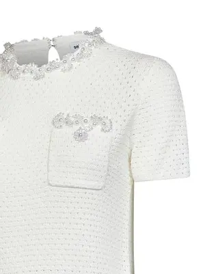 SELF-PORTRAIT Short-sleeved Knit Top