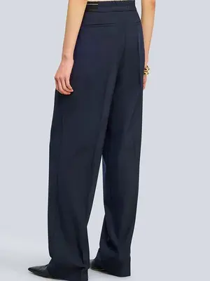 SEMICOUTURE Straight-leg Casual Trousers With Branded Webbing Belt