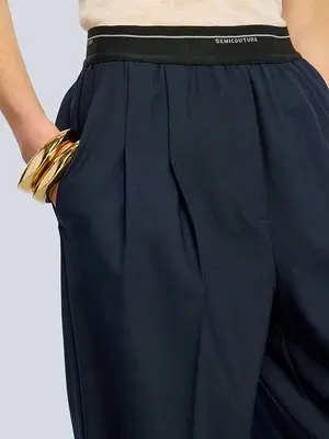 SEMICOUTURE Straight-leg Casual Trousers With Branded Webbing Belt