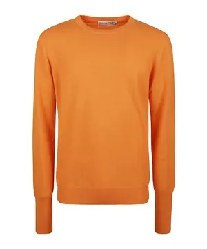 BALLANTYNE Plain Stitch Knitted Sweater - Darkorange