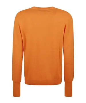 BALLANTYNE Plain Stitch Knitted Sweater - Darkorange