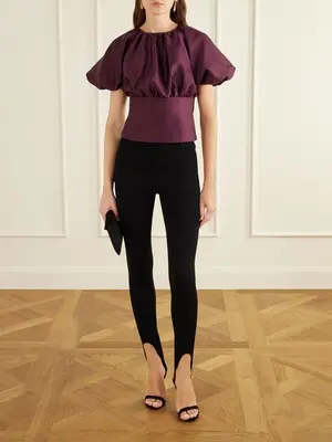 SELF-PORTRAIT Gathered Taffeta Top