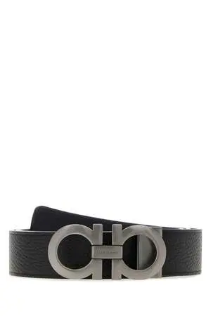 FERRAGAMO Gancini Reversible Leather Belt - Black