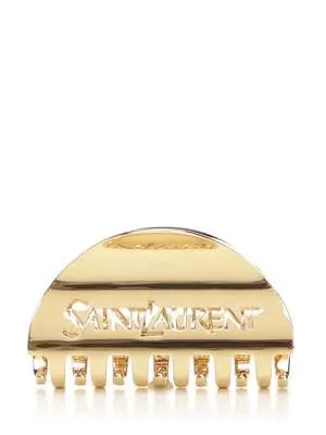 Saint Laurent Engraved Logo Hair Clip - Gold