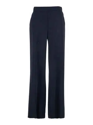 P.a.r.o.s.h Blue Pants With Elastic Waist And Wide Leg In Fabric - Multicolor
