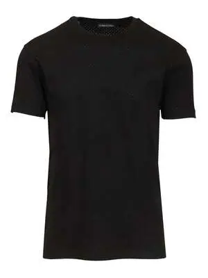 TOM FORD Perforated Ribbed T-shirt - Black