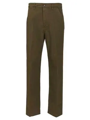 Dries Van Noten Cotton Trousers With Tortoiseshell Button