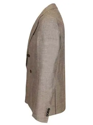 Giorgio Armani Double-breasted Linen Blend Blazer