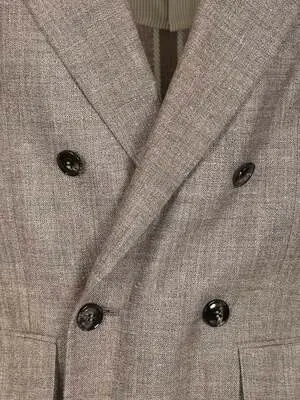 Giorgio Armani Double-breasted Linen Blend Blazer