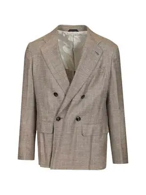 Giorgio Armani Double-breasted Linen Blend Blazer