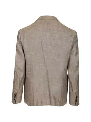 Giorgio Armani Double-breasted Linen Blend Blazer