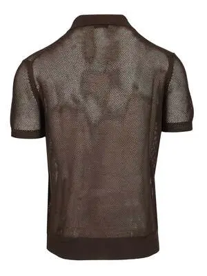 TOM FORD Knitted Polo Shirt - Brown