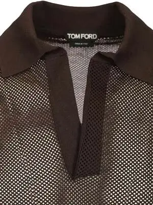 TOM FORD Knitted Polo Shirt - Brown