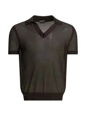 TOM FORD Knitted Polo Shirt - Brown