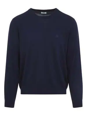 Etro Cotton Crew Neck Sweater With Embroidered Logo