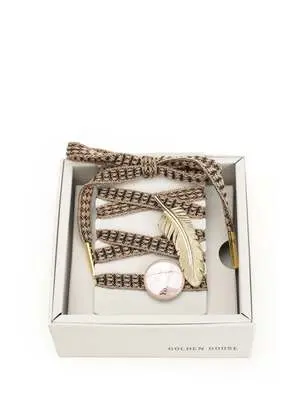 GOLDEN GOOSE Shoelaces With Gold Pin And Feather Detail - Cream