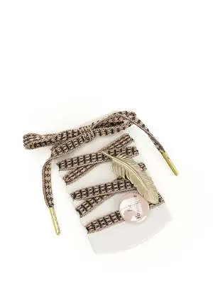 GOLDEN GOOSE Shoelaces With Gold Pin And Feather Detail