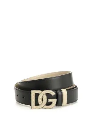 Dolce & Gabbana Belt With Dg Logo Buckle