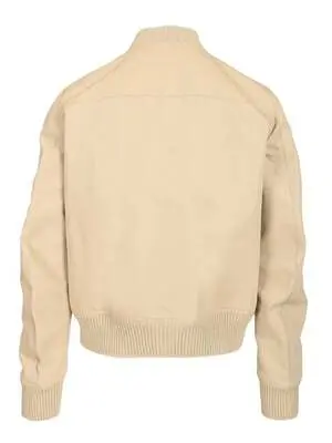 Rick Owens Heizer Flight Jacket In Organic Cotton - Cream