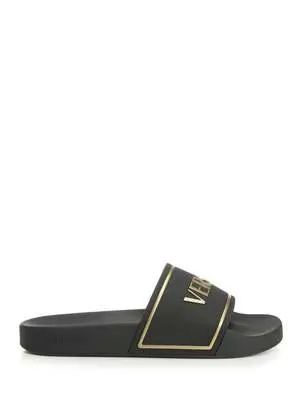 Versace Rubber Slides - Black