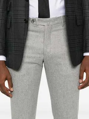 Tagliatore Super 100s Wool Flannel Pleated Trousers