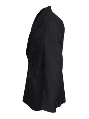 GOLDEN GOOSE Double-breasted Blazer In Pinstriped