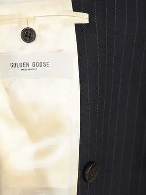 GOLDEN GOOSE Double-breasted Blazer In Pinstriped