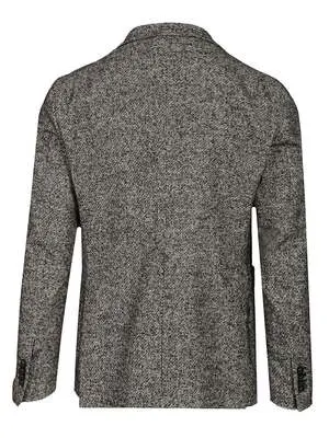 Tagliatore Fil-à-fil Textured Single-breasted Blazer With Notched Lapel