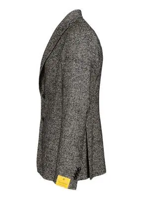Tagliatore Fil-à-fil Textured Single-breasted Blazer With Notched Lapel