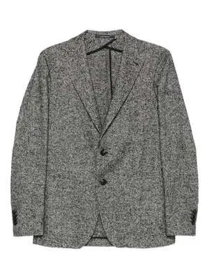 Tagliatore Fil-à-fil Textured Single-breasted Blazer With Notched Lapel