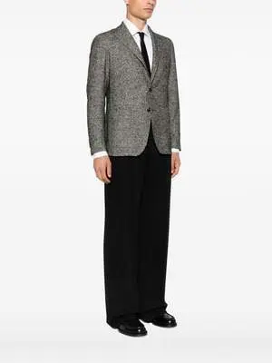Tagliatore Fil-à-fil Textured Single-breasted Blazer With Notched Lapel