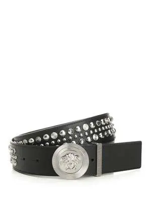 Versace Silver Tone Belts For Men